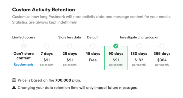 Introducing the Postmark Retention Add-on | Postmark